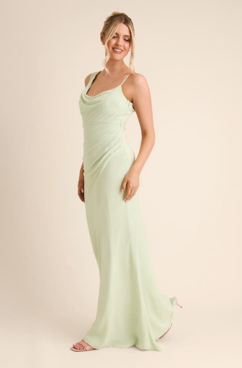 SIX STORIES Cowl Front Chiffon Bridesmaid Dress